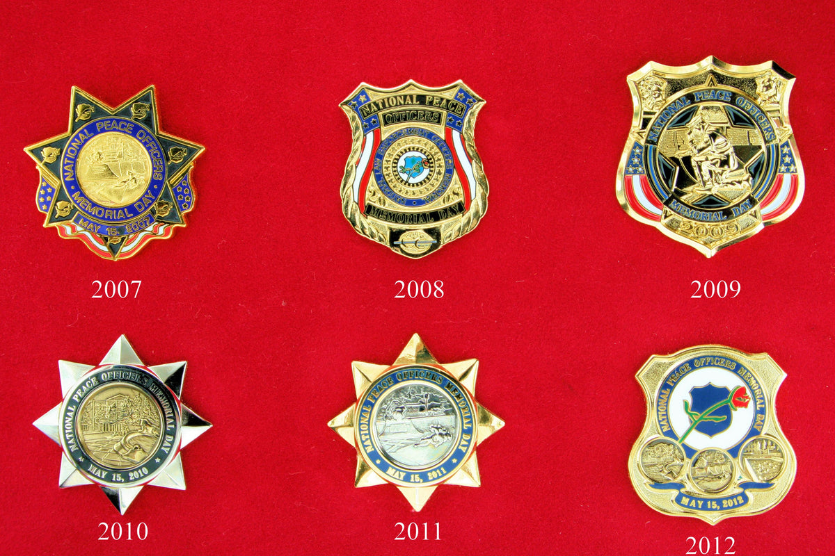 2007 - 2012 National Peace Officers Memorial Day Lapel PINS – Red and Blue